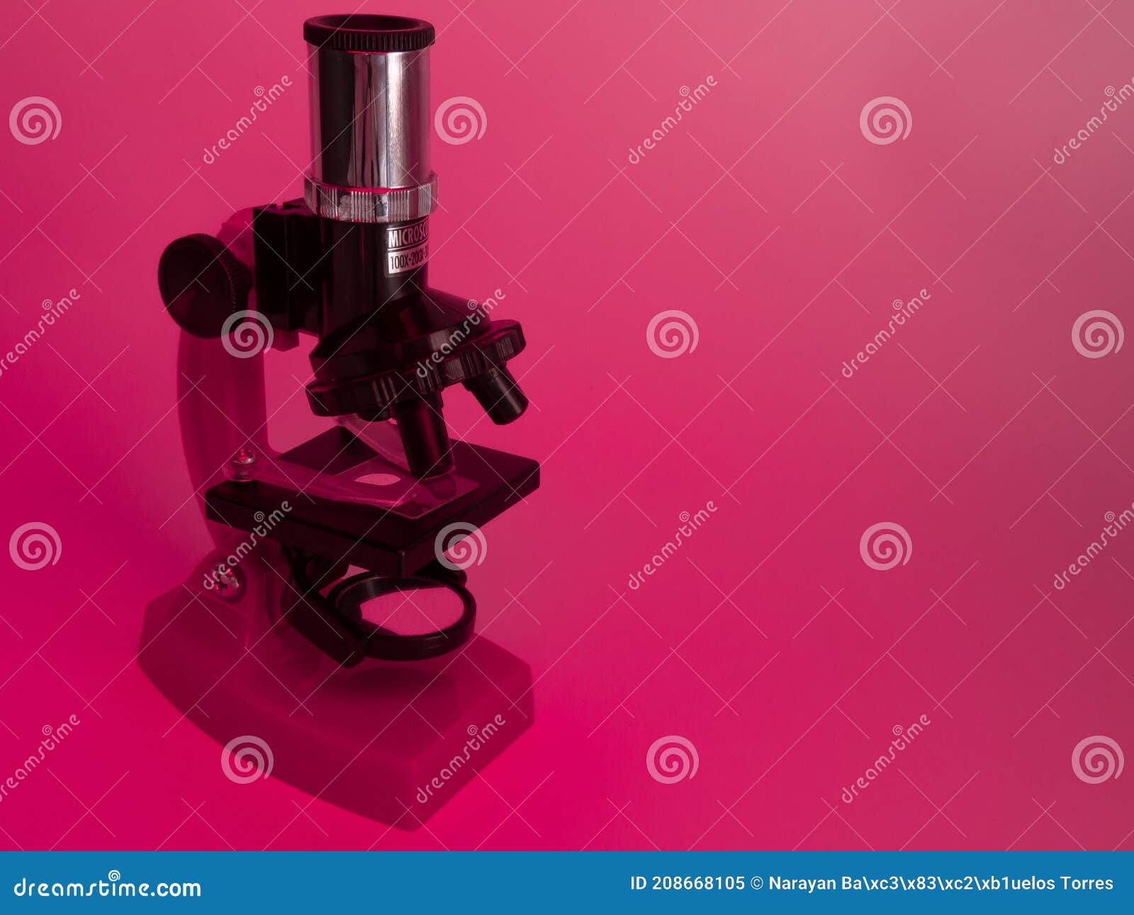 Pink Microscope for Science and Education Stock Image - Image of ...