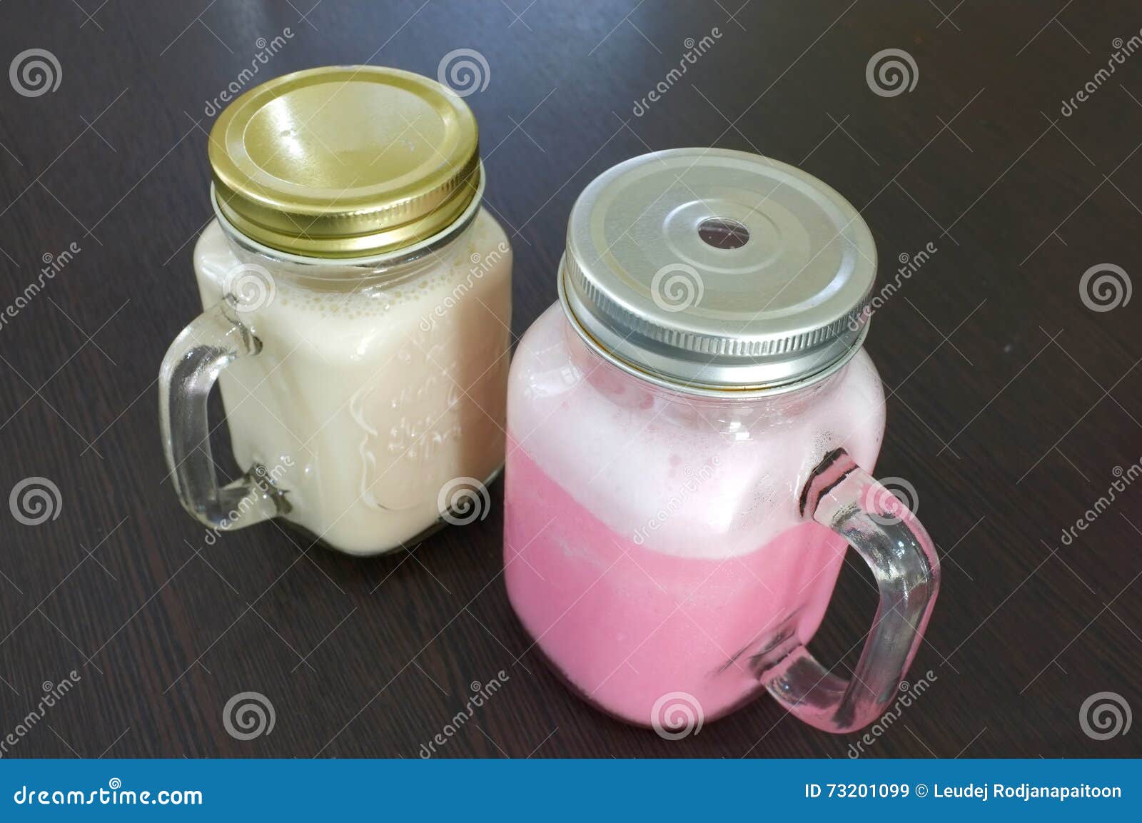 Pink milk in glass mug stock image. Image of dairy, milkshake - 73201099