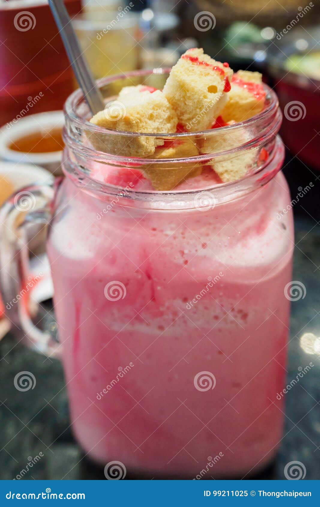 Pink Milkshake stock image. Image of shake, fresh, beverage - 99211025
