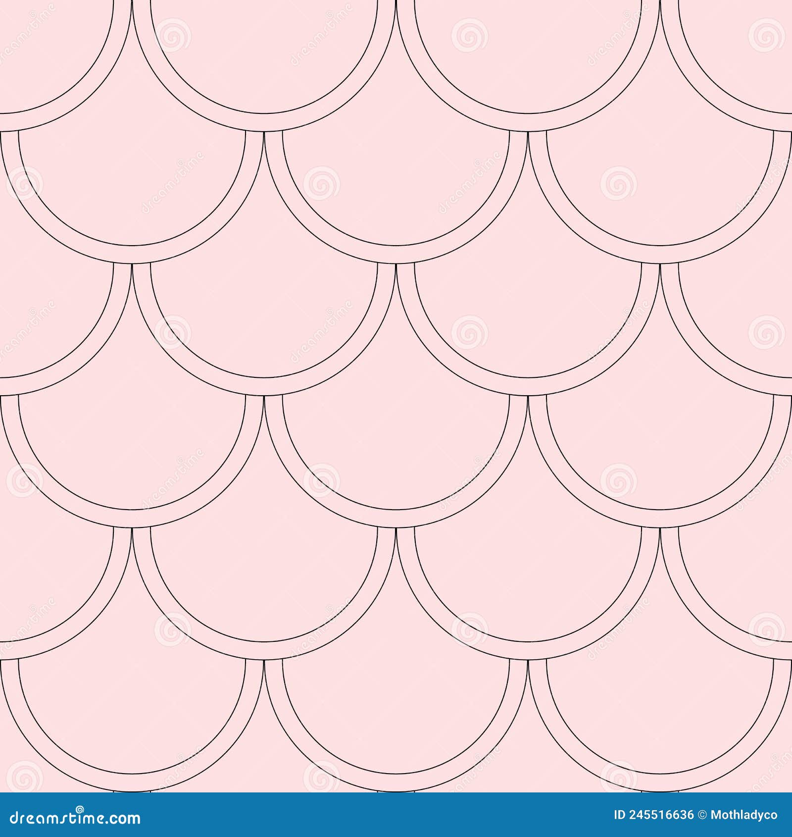 Pink Minimalist Fish Scale Vector Pattern, Geometric Repeat Stock ...