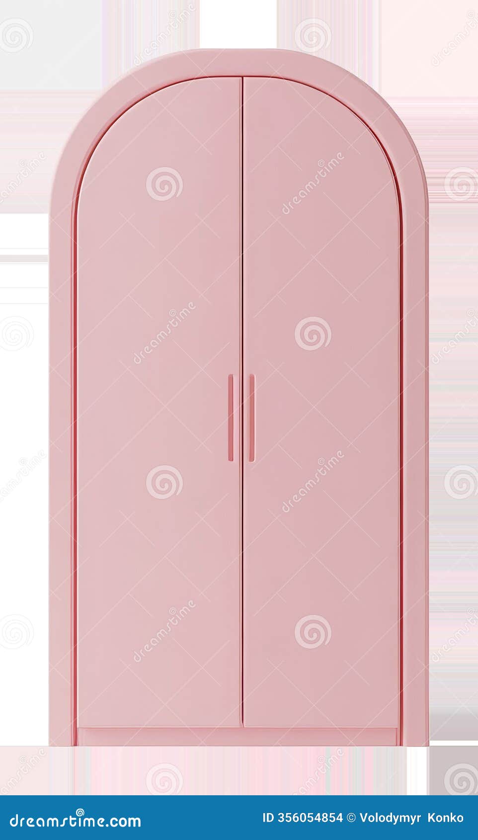 Pink Minimalist Wardrobe with Arched Doors, Modern Interior Design ...