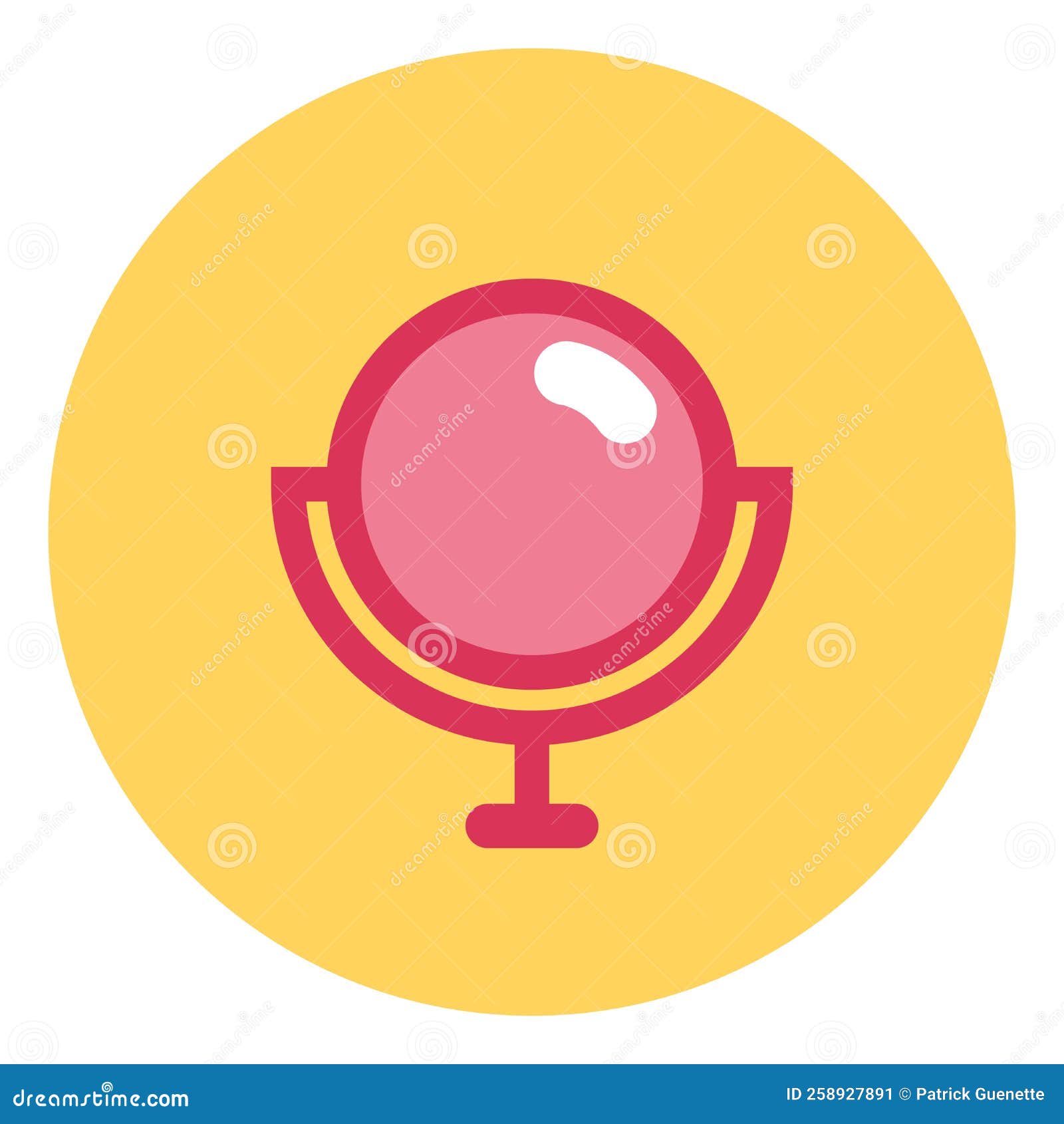 Pink mirror, icon stock vector. Illustration of wedding - 258927891