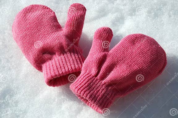 Pink Mittens stock photo. Image of gloves, thumb, thumbs - 402230