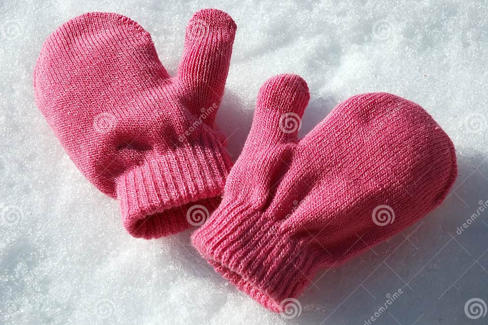 Pink Mittens stock photo. Image of gloves, thumb, thumbs - 402230
