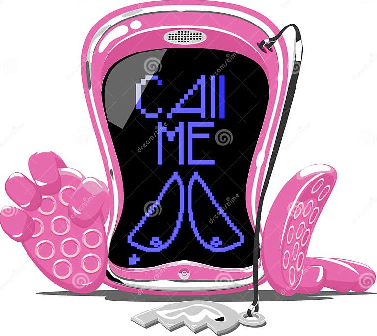 Pink mobile telephone stock vector. Illustration of cellular - 41056489