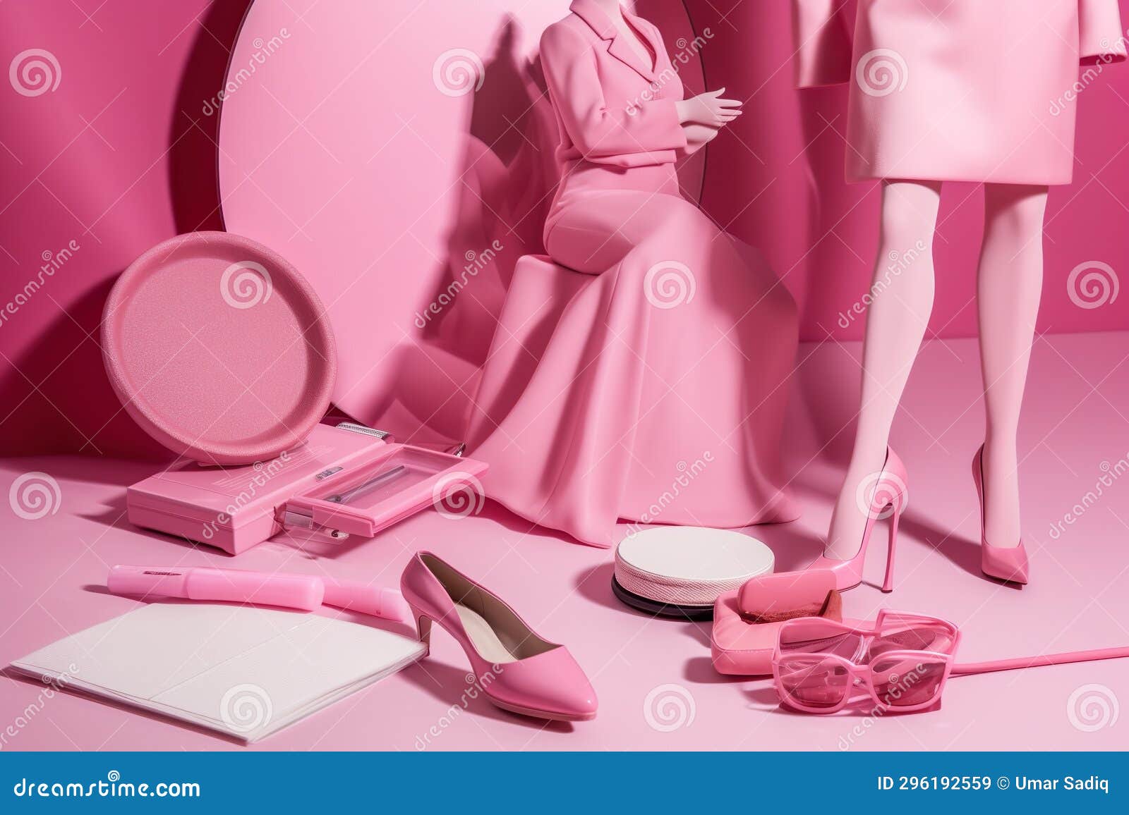 Pink Model Career Kit Arrangement Stock Illustration - Illustration of ...