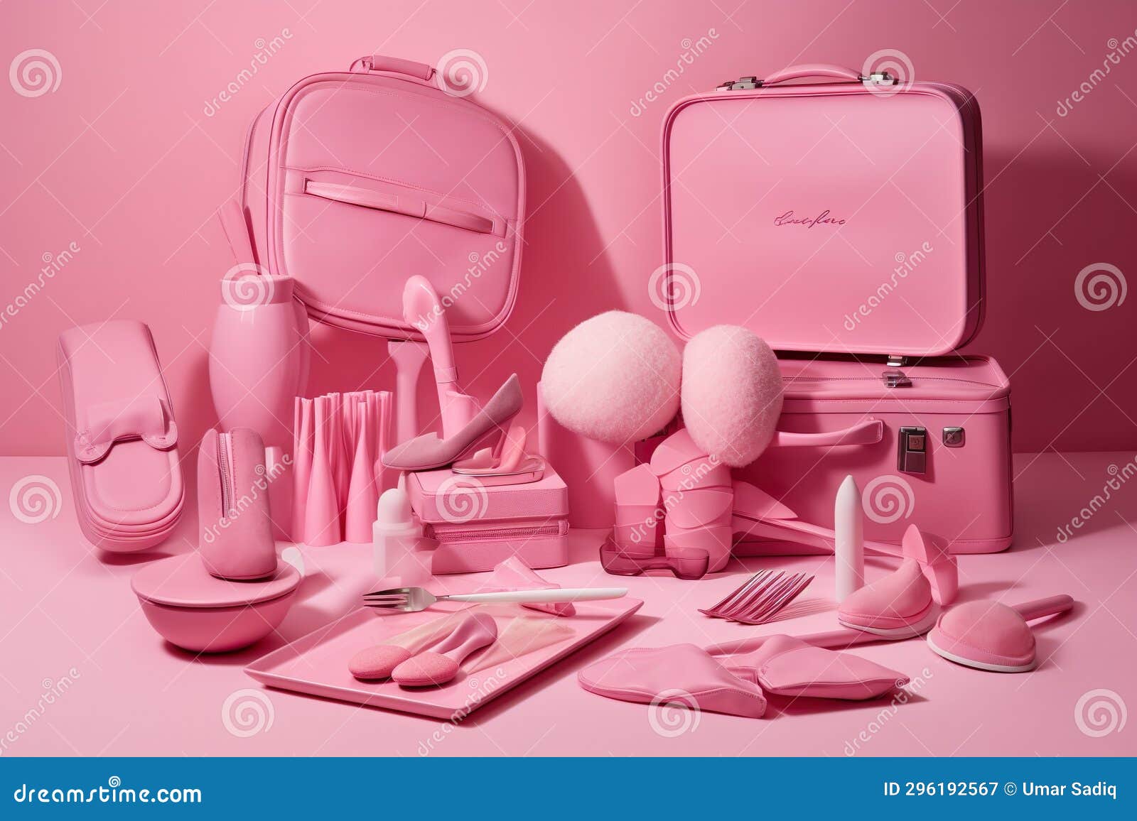 Pink Model Career Kit Arrangement Stock Illustration - Illustration of ...