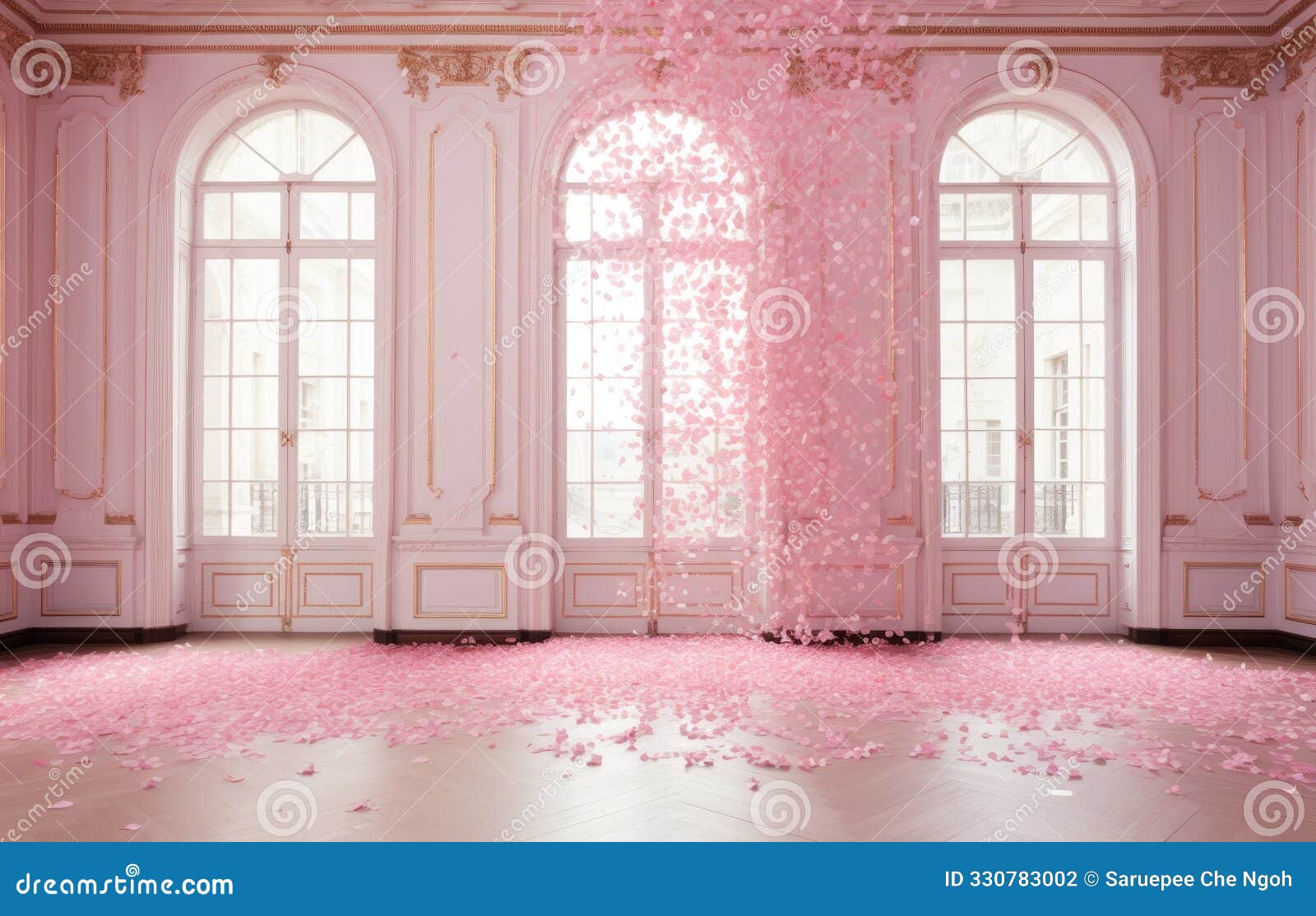 Pink Modern Classical Style White Hall and Luxury Arch Door Background ...