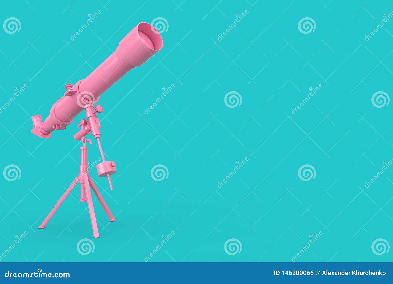 Pink Modern Mobile Telescope on Tripod. 3d Rendering Stock Illustration ...