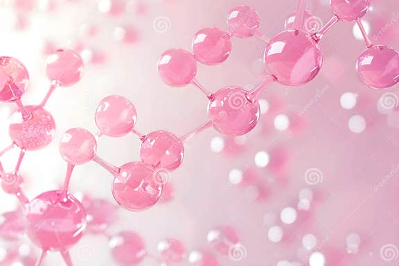 Pink Molecular Structure Close-up Background Stock Illustration ...
