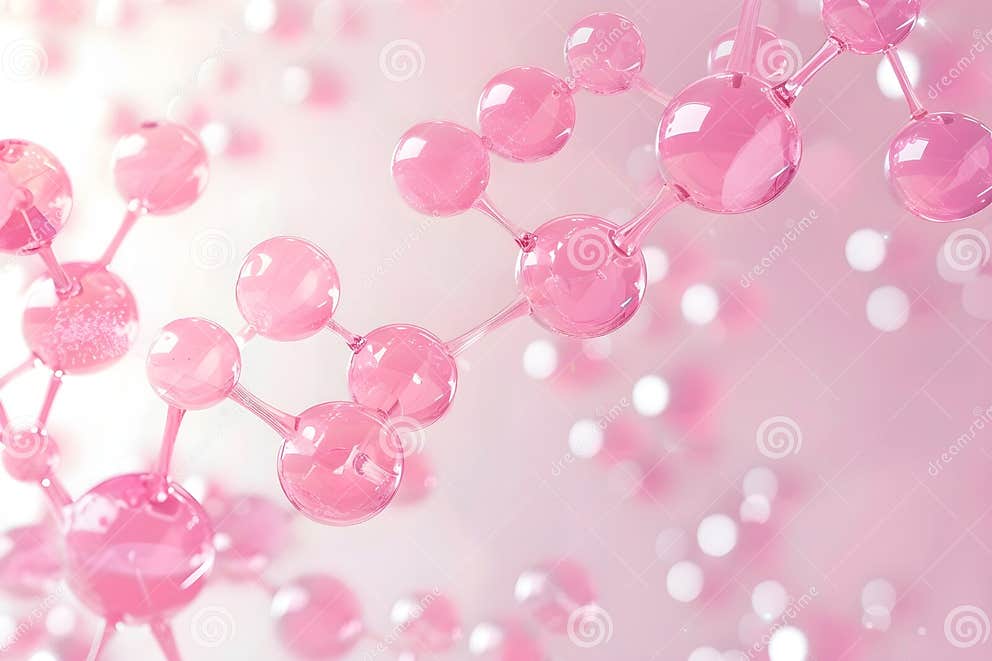 Pink Molecular Structure Close-up Background Stock Illustration ...