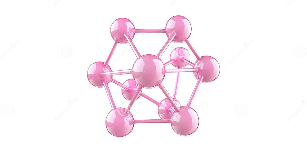 Pink Molecular Structure 3d Model Isolated on Transparent Background ...