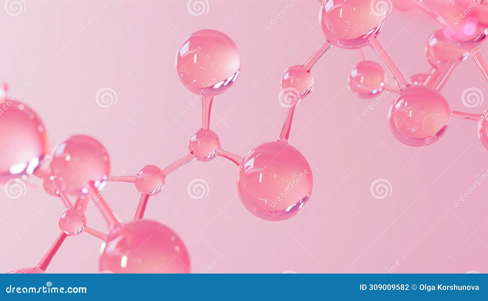 Pink Molecule Structure on Soft Background, Skincare Concept Stock ...