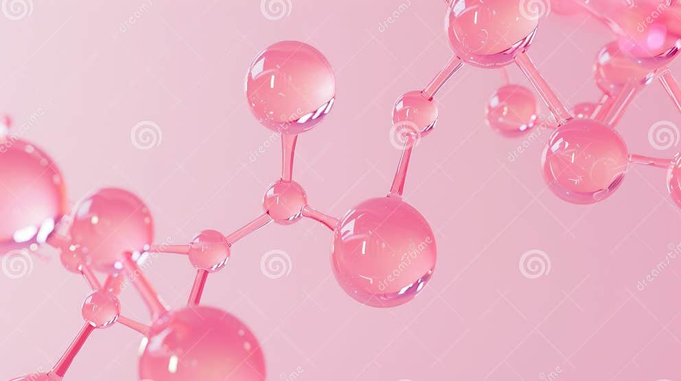 Pink Molecule Structure on Soft Background, Skincare Concept Stock ...