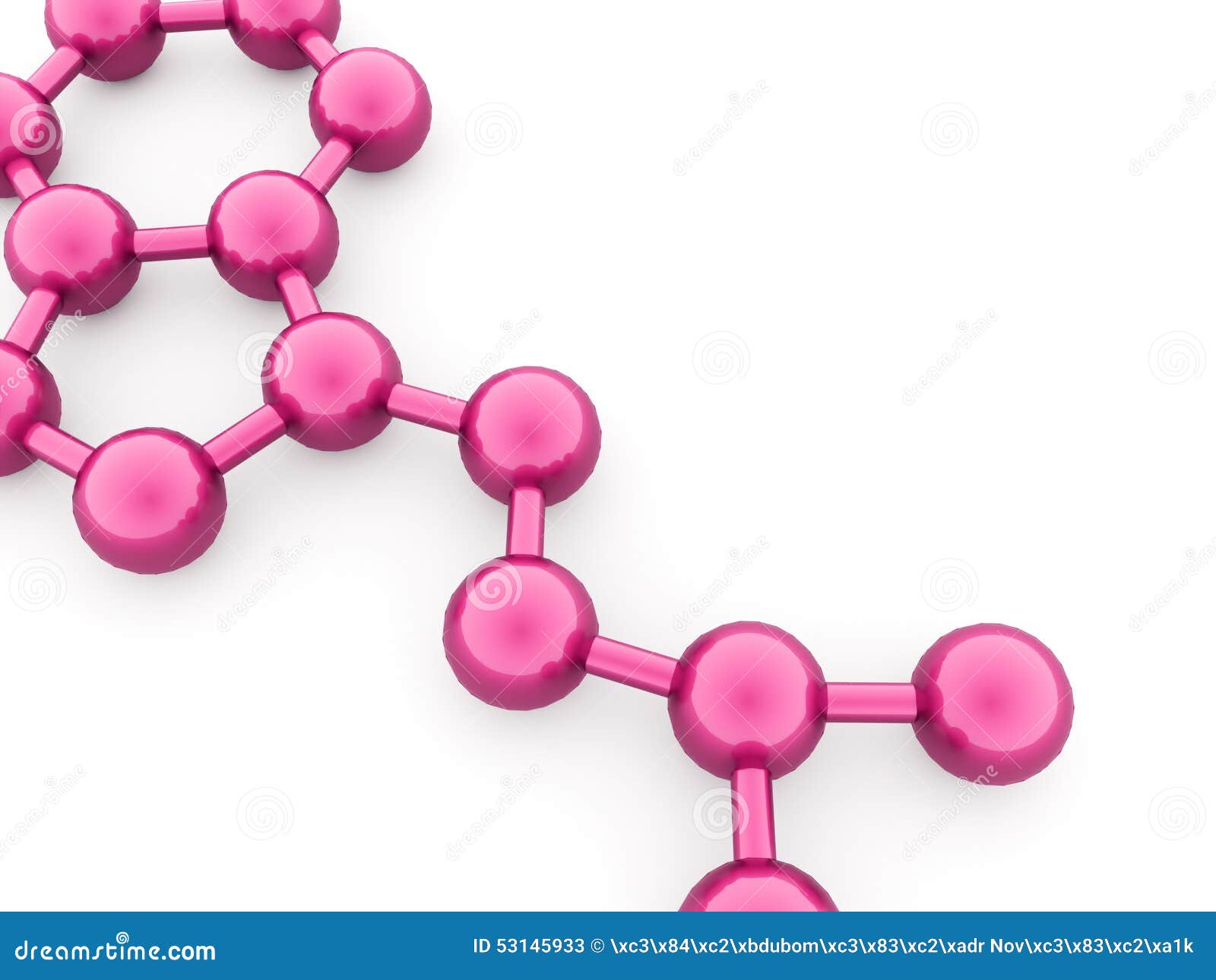 Pink Molecule Concept Rendered on White Stock Illustration ...