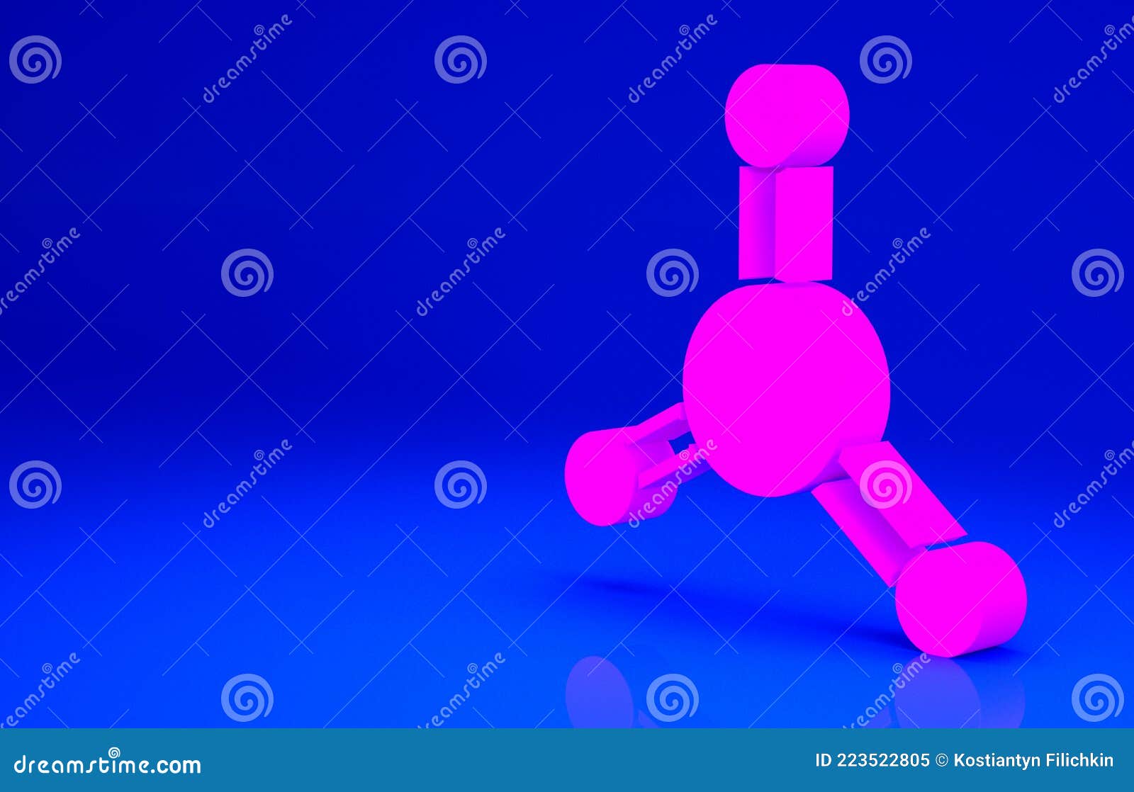 Pink Molecule Icon Isolated on Blue Background. Structure of Molecules ...