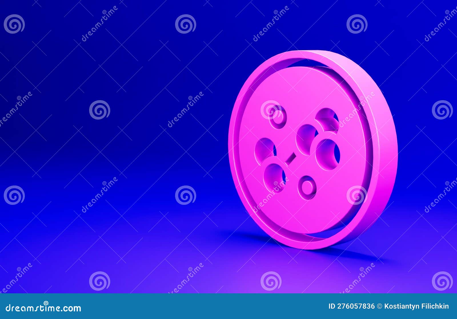 Pink Molecule Icon Isolated on Blue Background. Structure of Molecules ...
