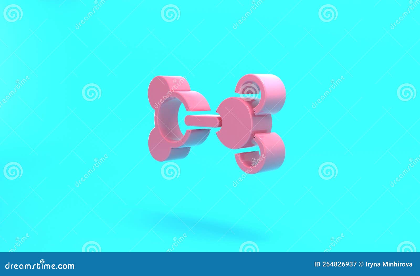 Pink Molecule Icon Isolated on Turquoise Blue Background. Structure of ...