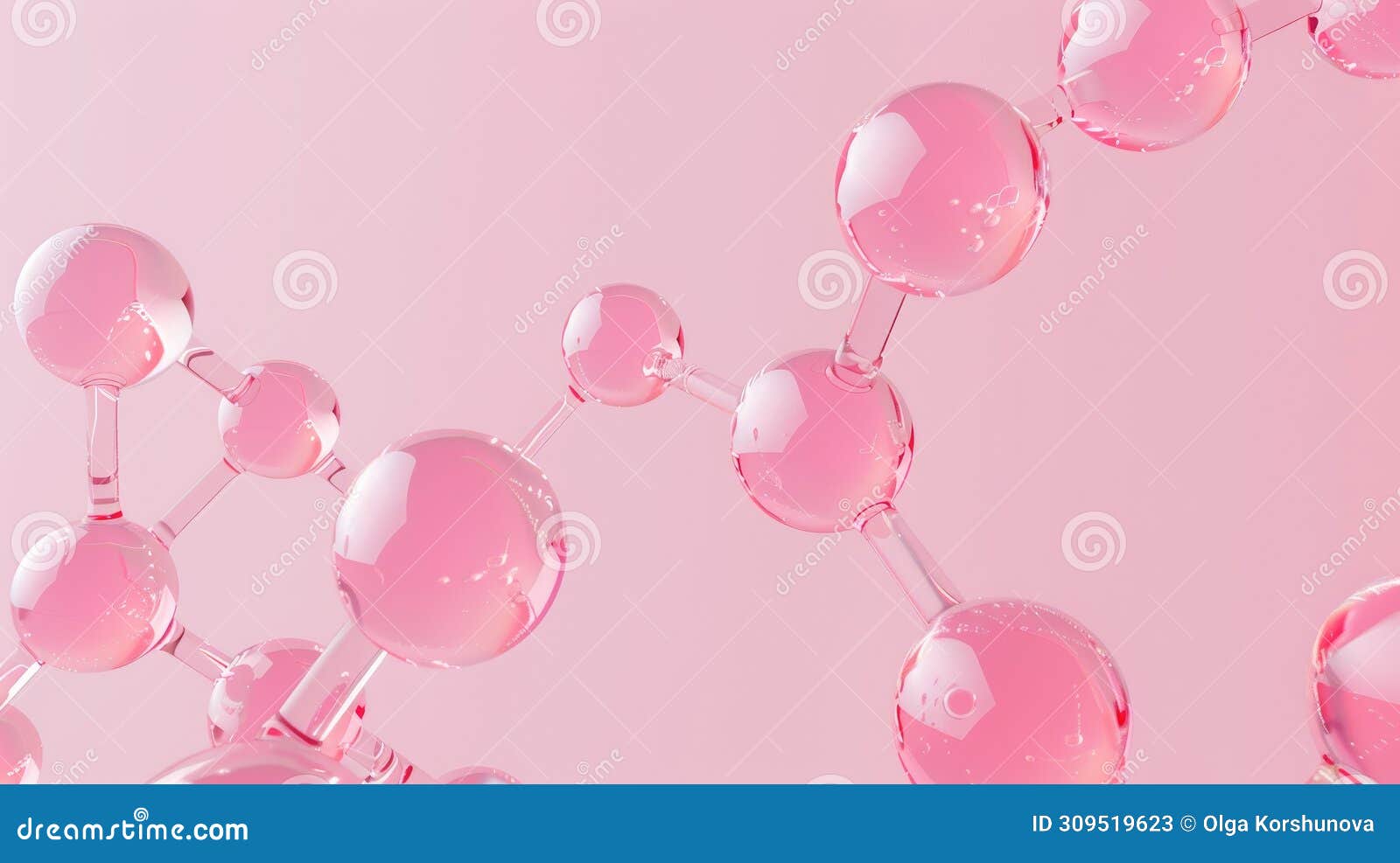 Pink Molecule Structure on Soft Background, Skincare Concept Stock ...