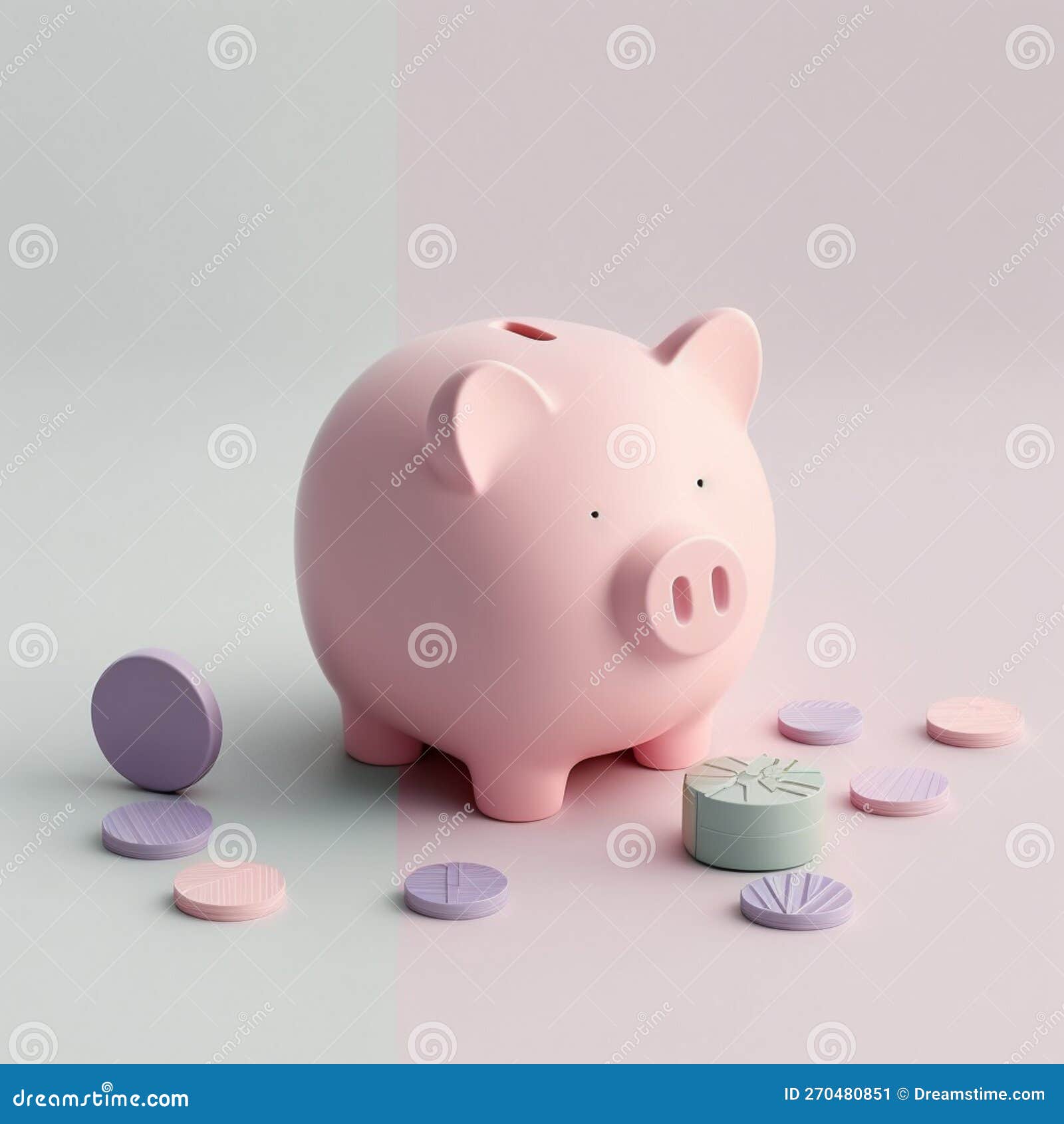 Pink Money Box and Savings Idea Created with Ai Generative Tools Stock ...