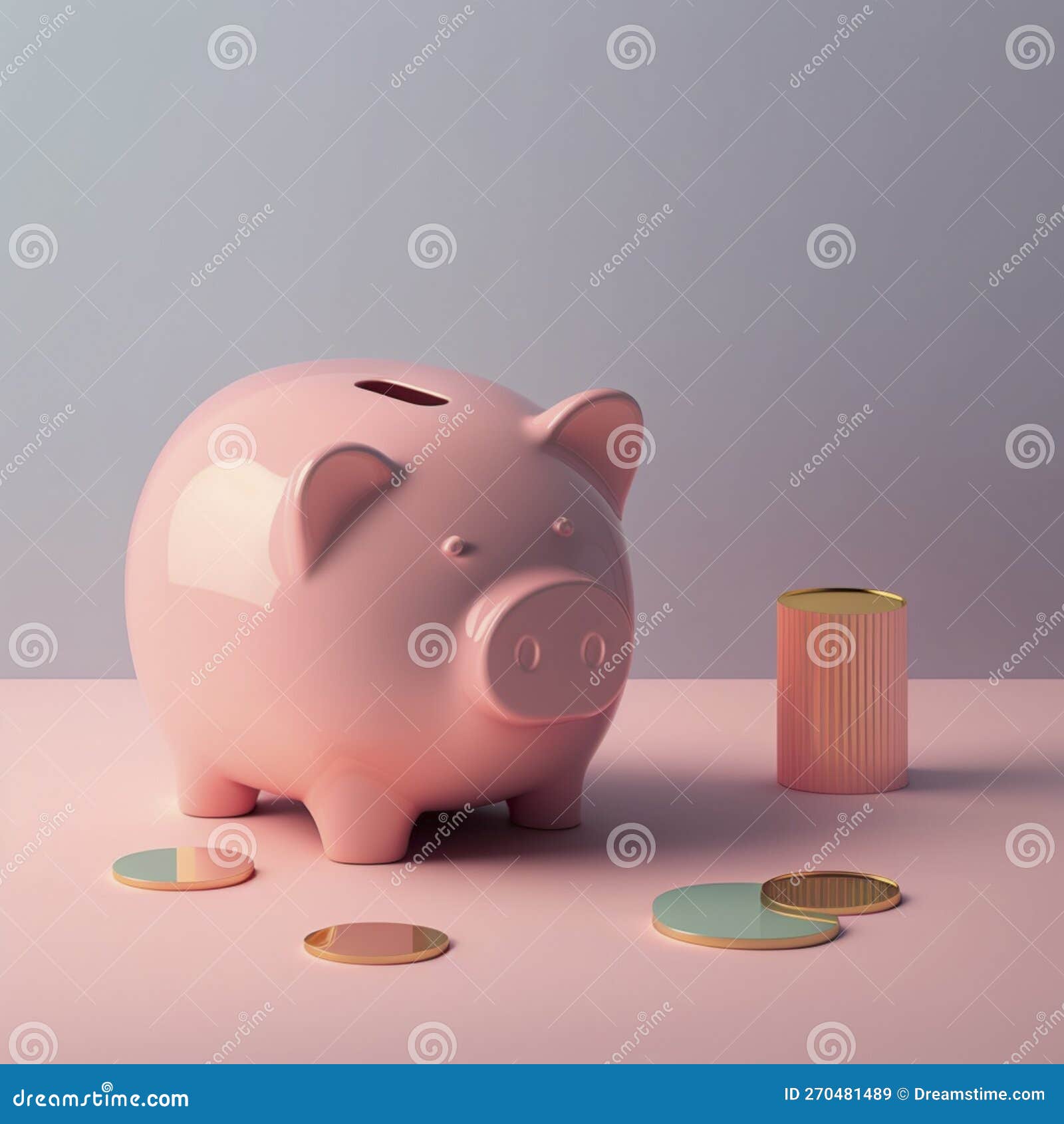 Pink Money Box and Savings Idea Created with Ai Generative Tools Stock ...