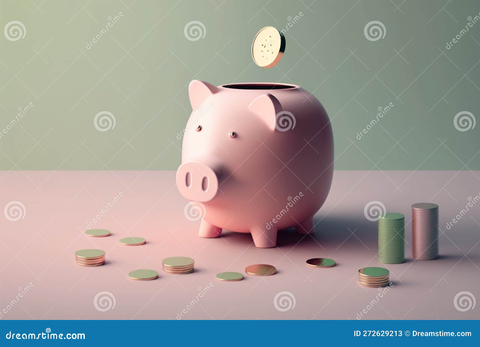 Pink Money Box and Savings Idea Created with Ai Generative Tools Stock ...