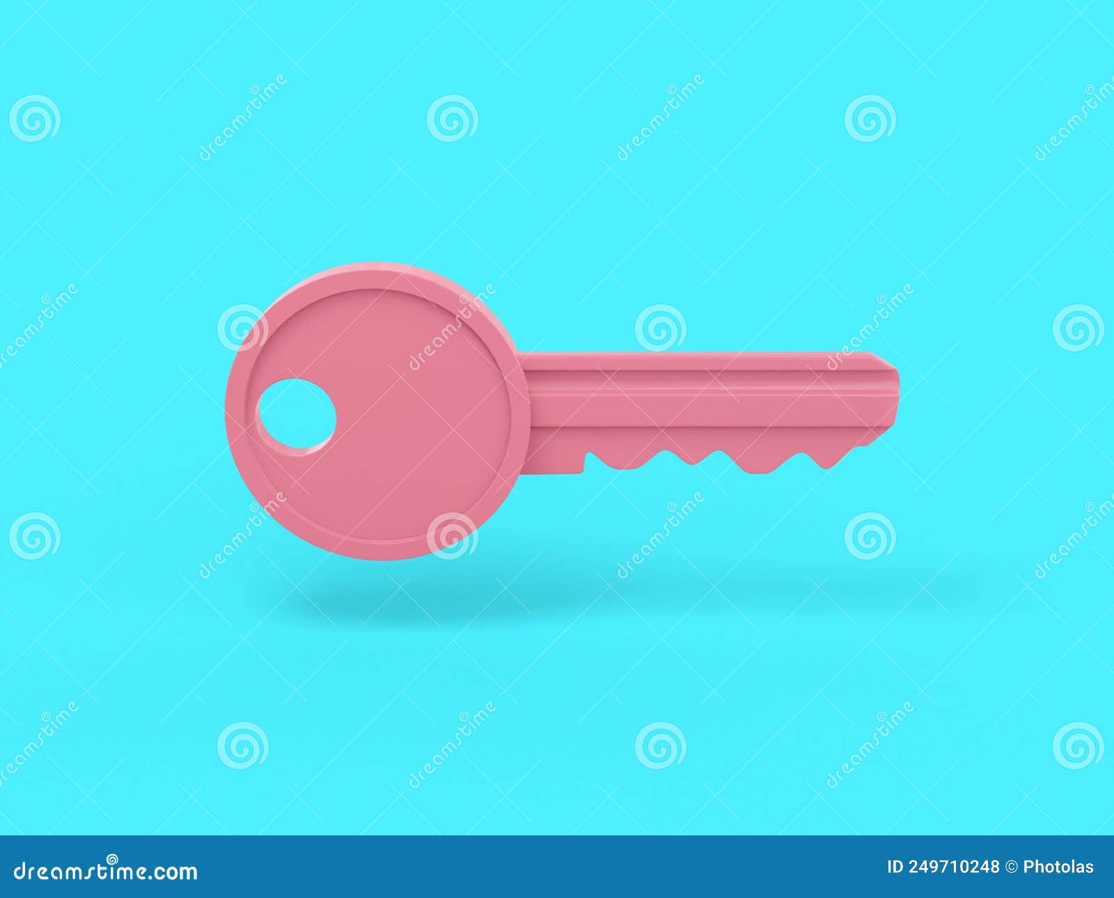 Pink Mono Color Key on Blue Solid Background. Minimalistic Design ...