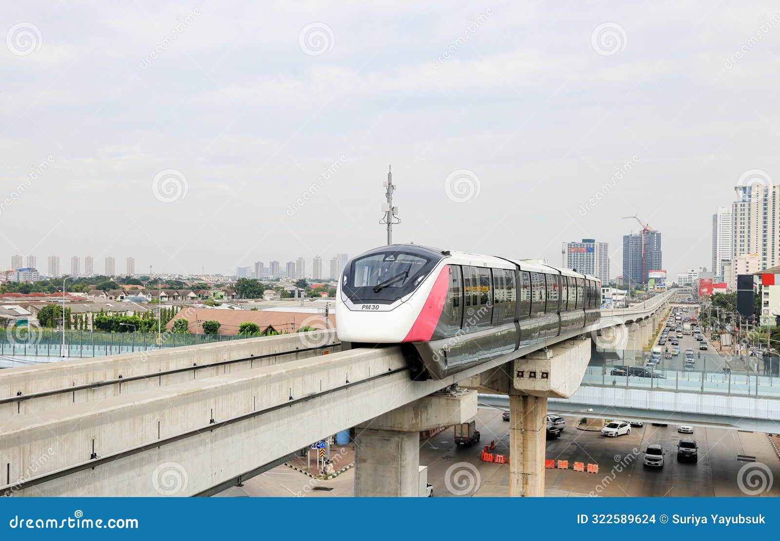 The Pink Monorail Mass Transit System Serving in the Metropolitan ...