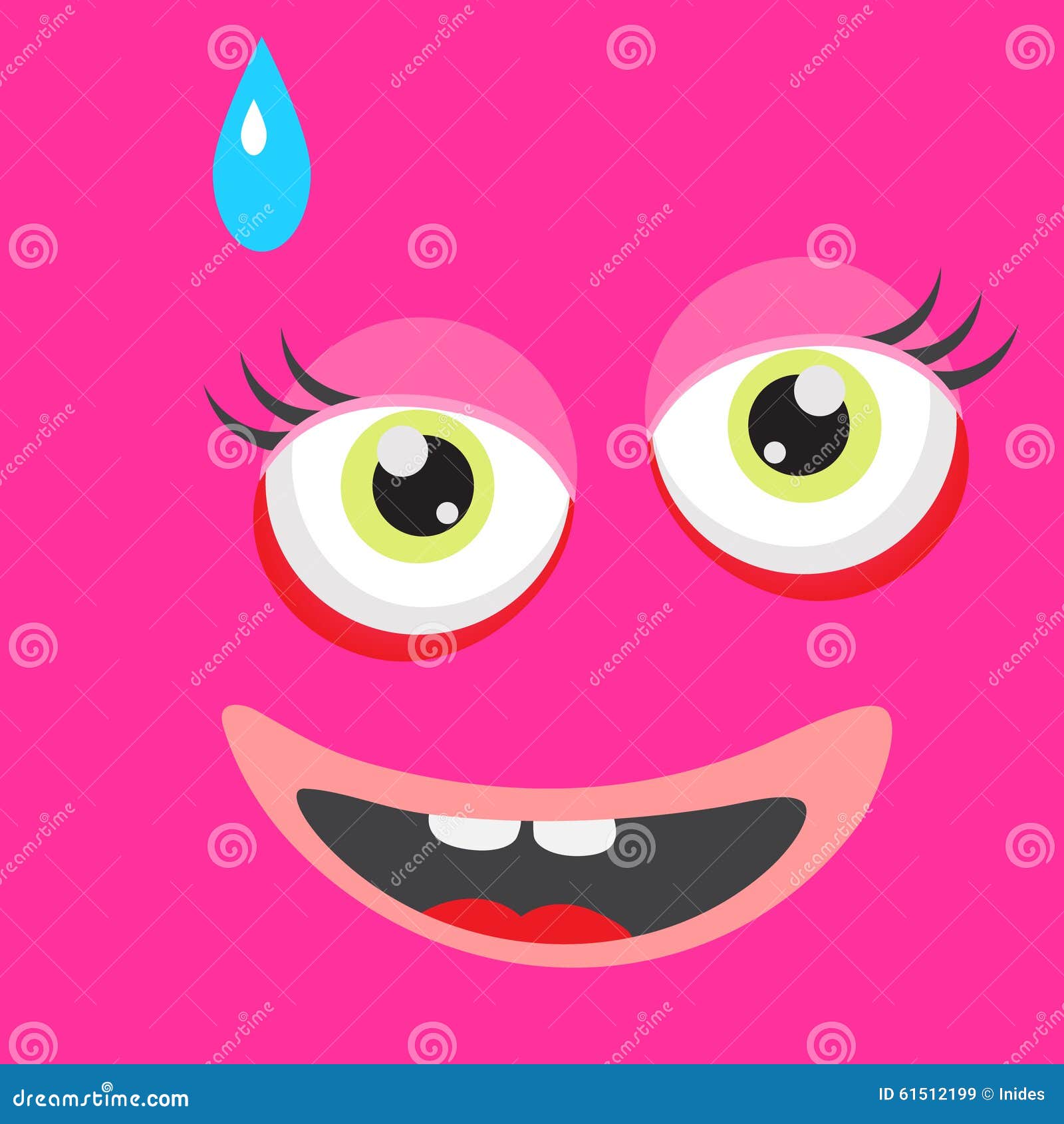 Pink Monster Face Cartoon Personage Stock Illustrations – 10 Pink ...