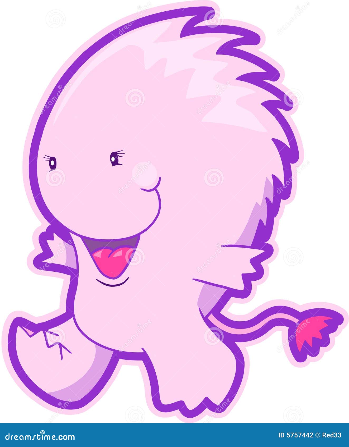 Pink Monster Vector stock vector. Illustration of happy - 5757442
