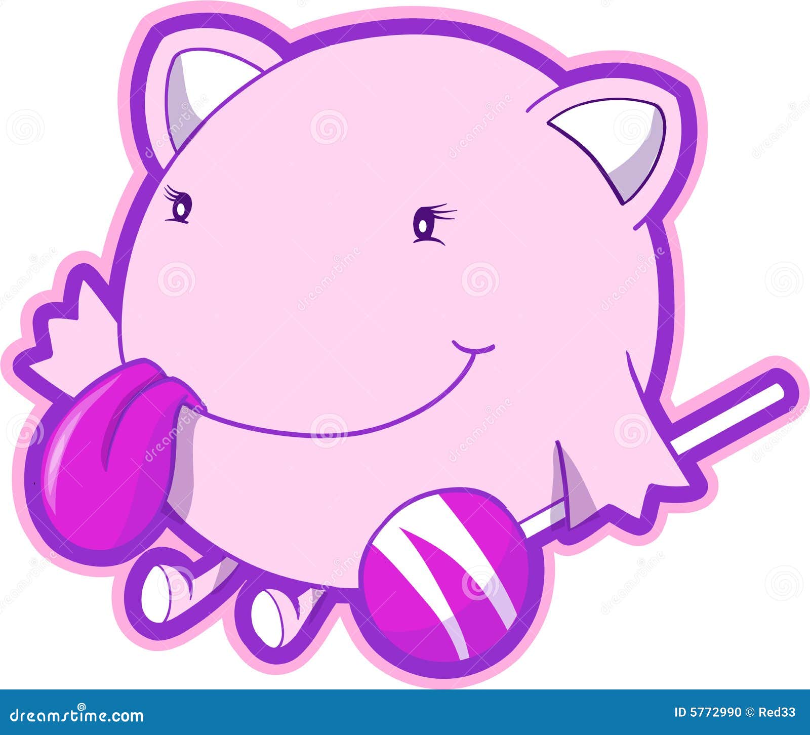 Pink Monster Vector stock vector. Illustration of character - 5772990