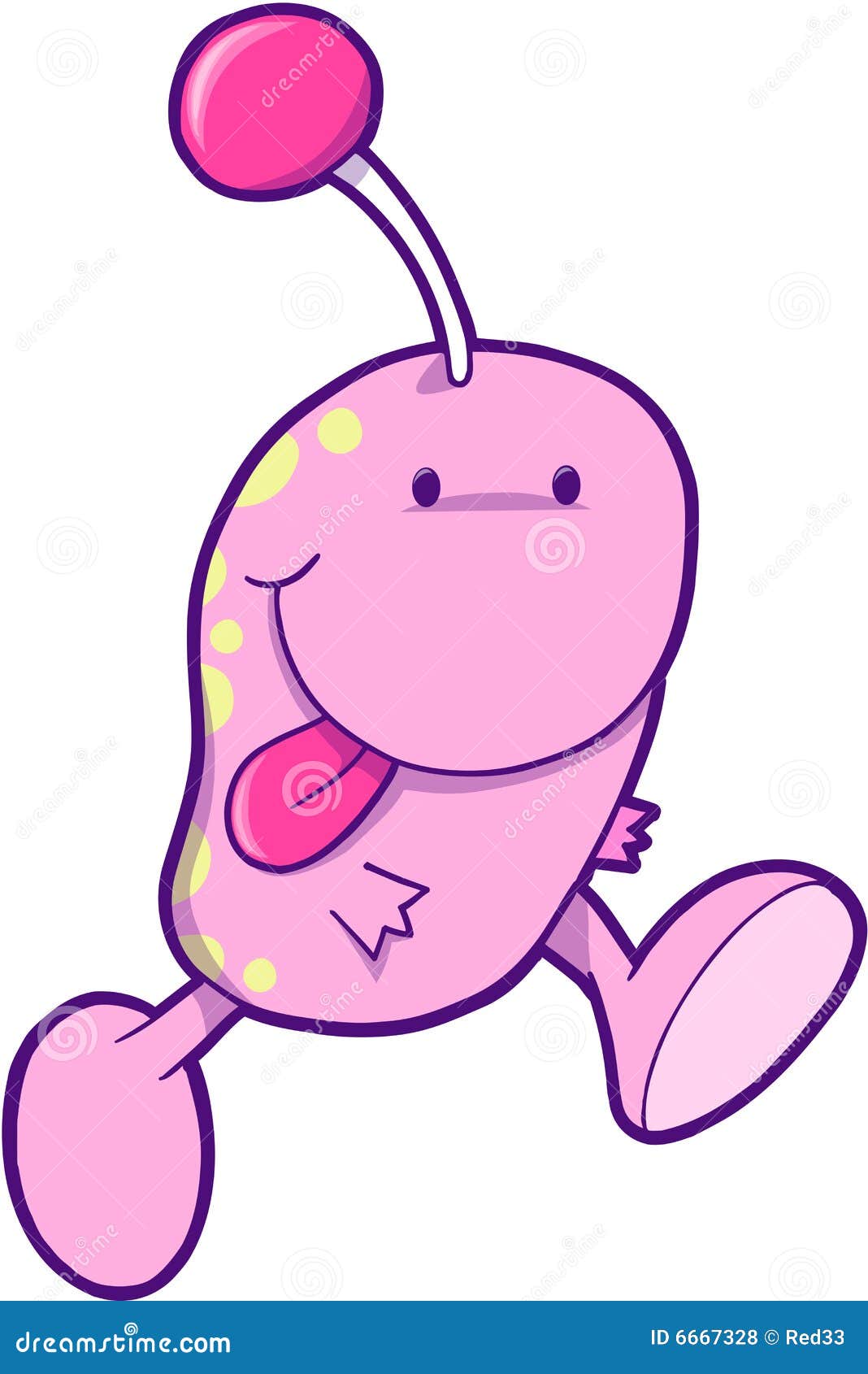 Pink Monster Silhouette In The Pocket Looking Up. Cute Cartoon Scary ...