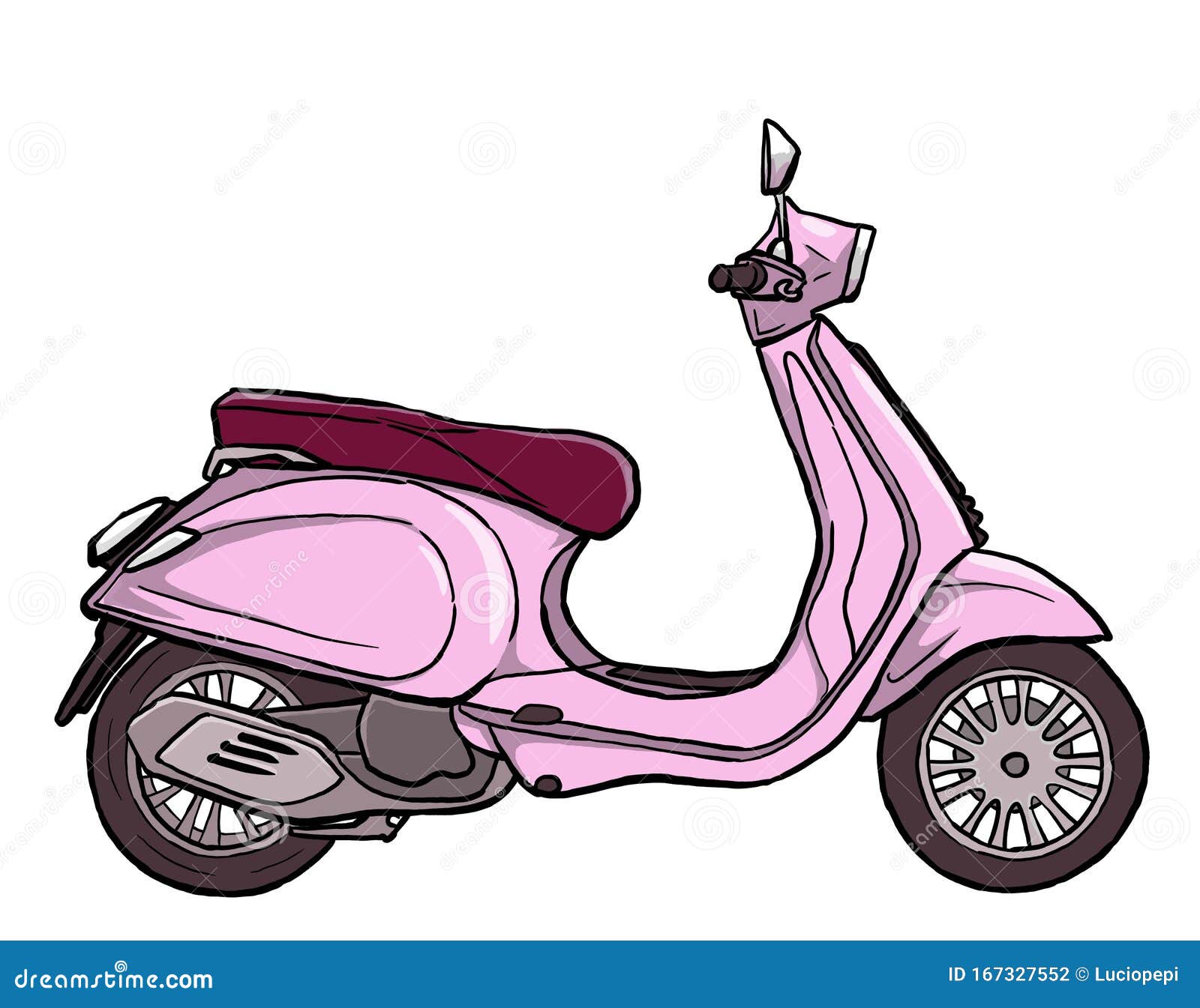 A Pink Motorcycle Ready for Use. Illustration Stock Illustration ...