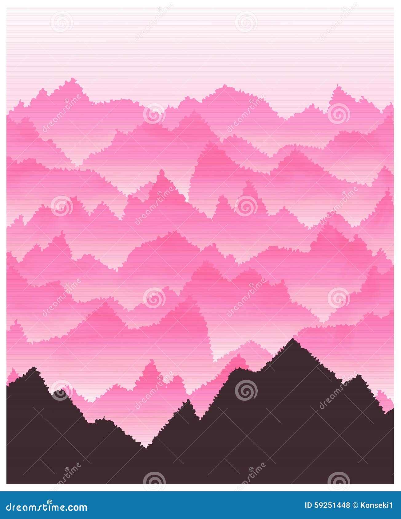 Pink Mountain Landscape stock vector. Illustration of cartoon - 59251448