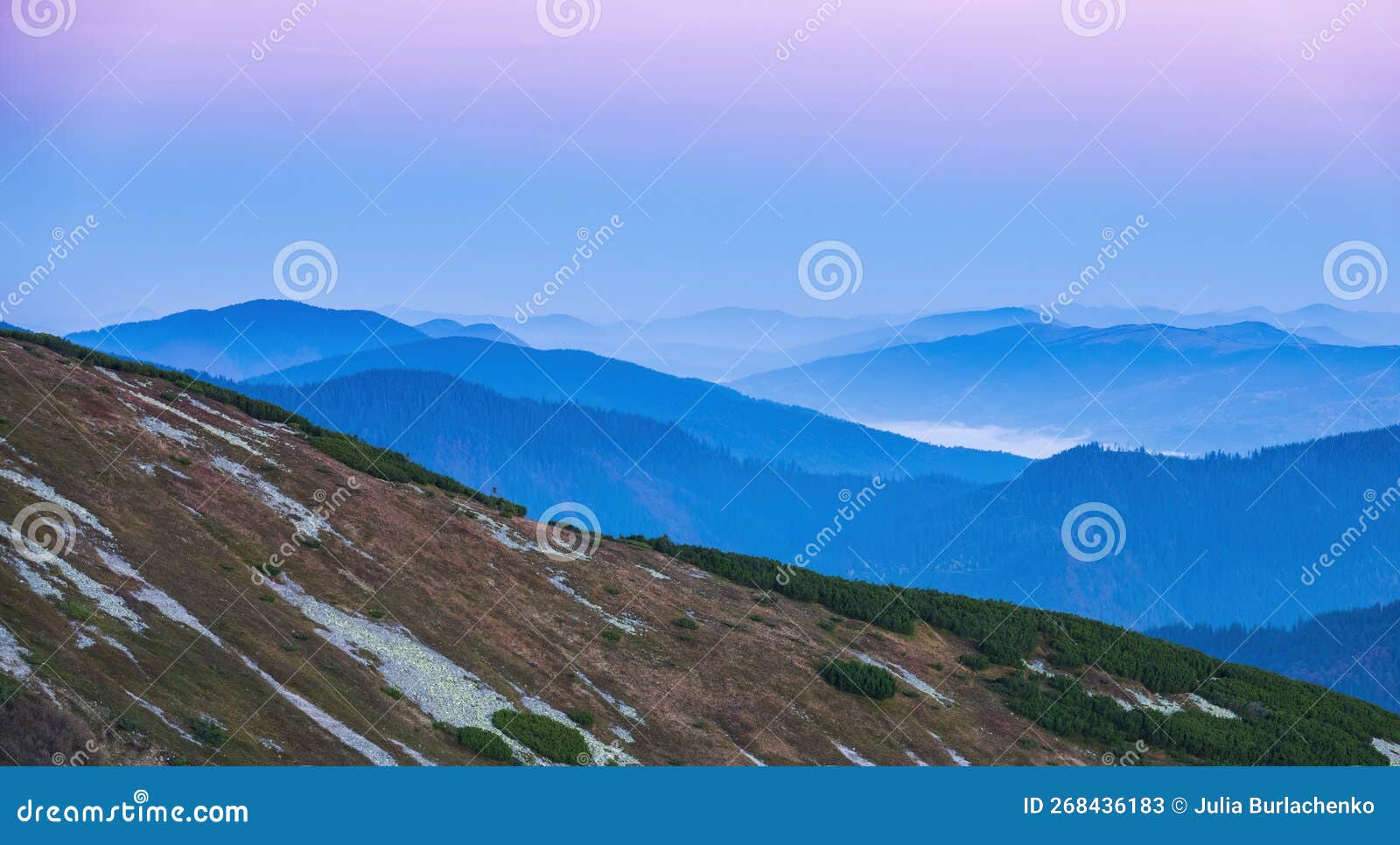 Pink Mountain Sunset Header Stock Image - Image of cloud, outdoor ...