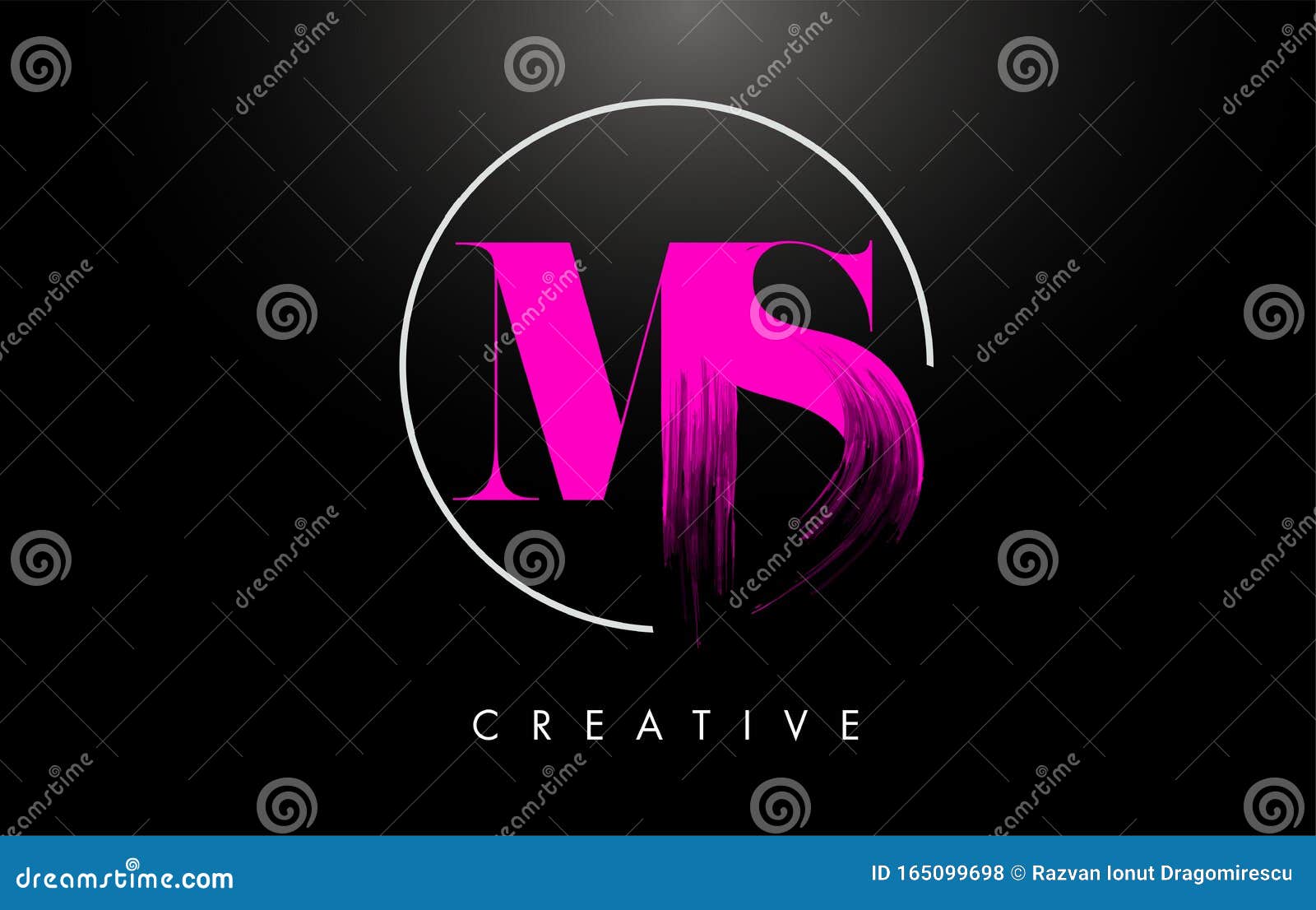 Pink MS Brush Stroke Letter Logo Design. Pink Paint Logo Leters Icon ...