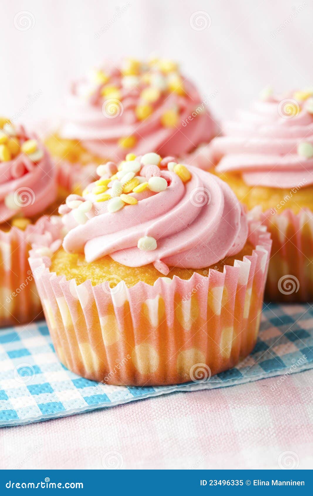 Pink muffins stock image. Image of valentine, pink, icing - 23496335