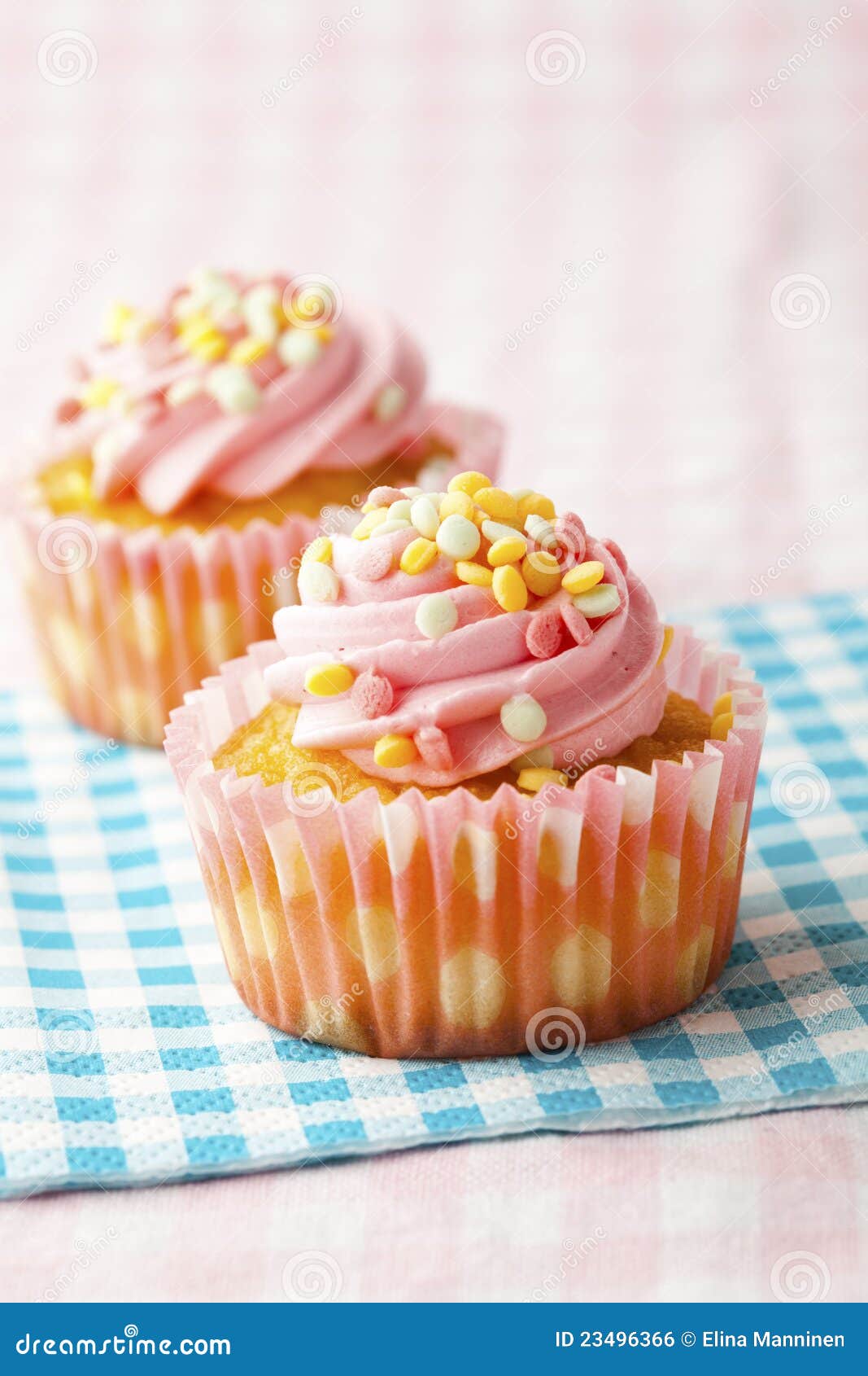 Pink muffins stock photo. Image of party, swirl, pink - 23496366