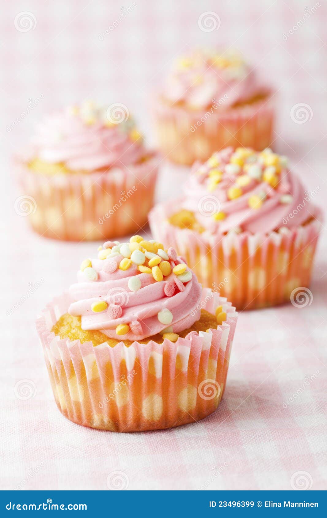 Pink muffins stock image. Image of cupcake, decoration - 23496399