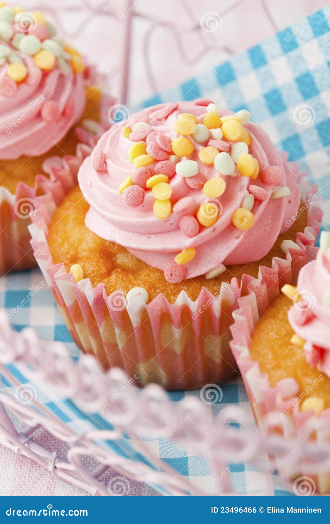 Pink muffins stock photo. Image of studio, delicious - 23496466
