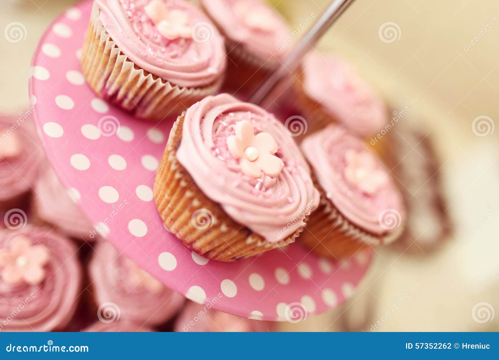 Pink muffins stock photo. Image of decorated, food, frosting - 57352262
