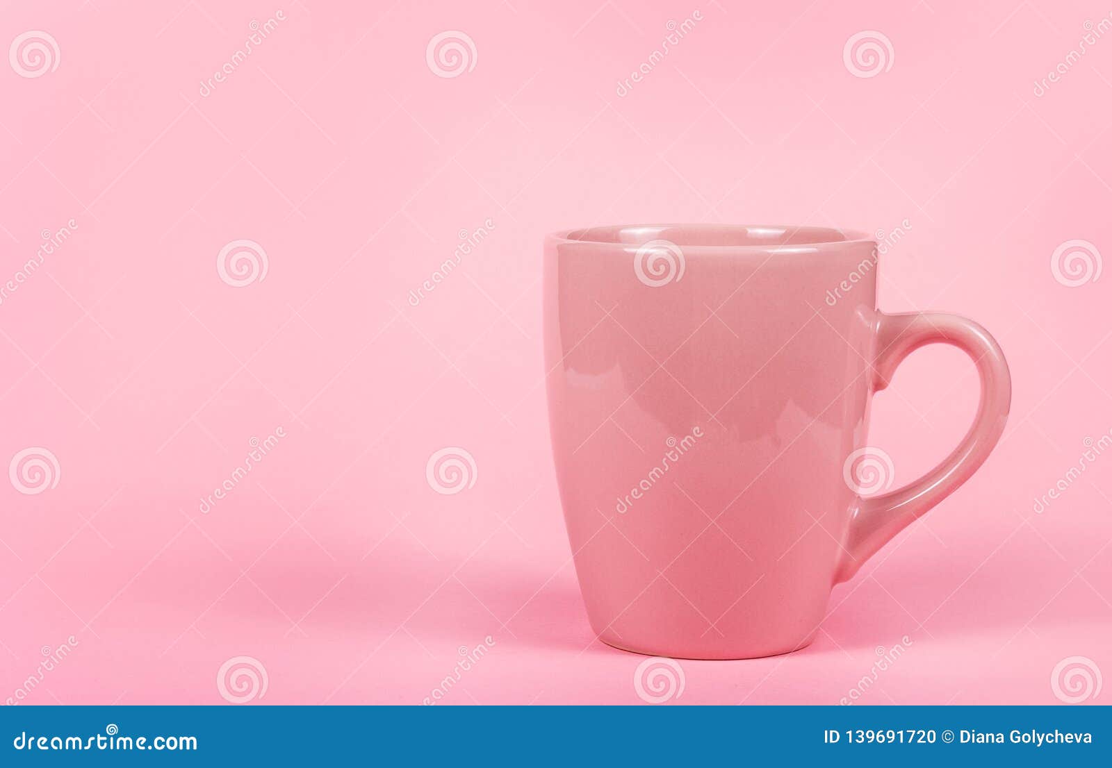 Pink Mug on Pink Background. Copy Space. Cup of Tea on Pink Background ...