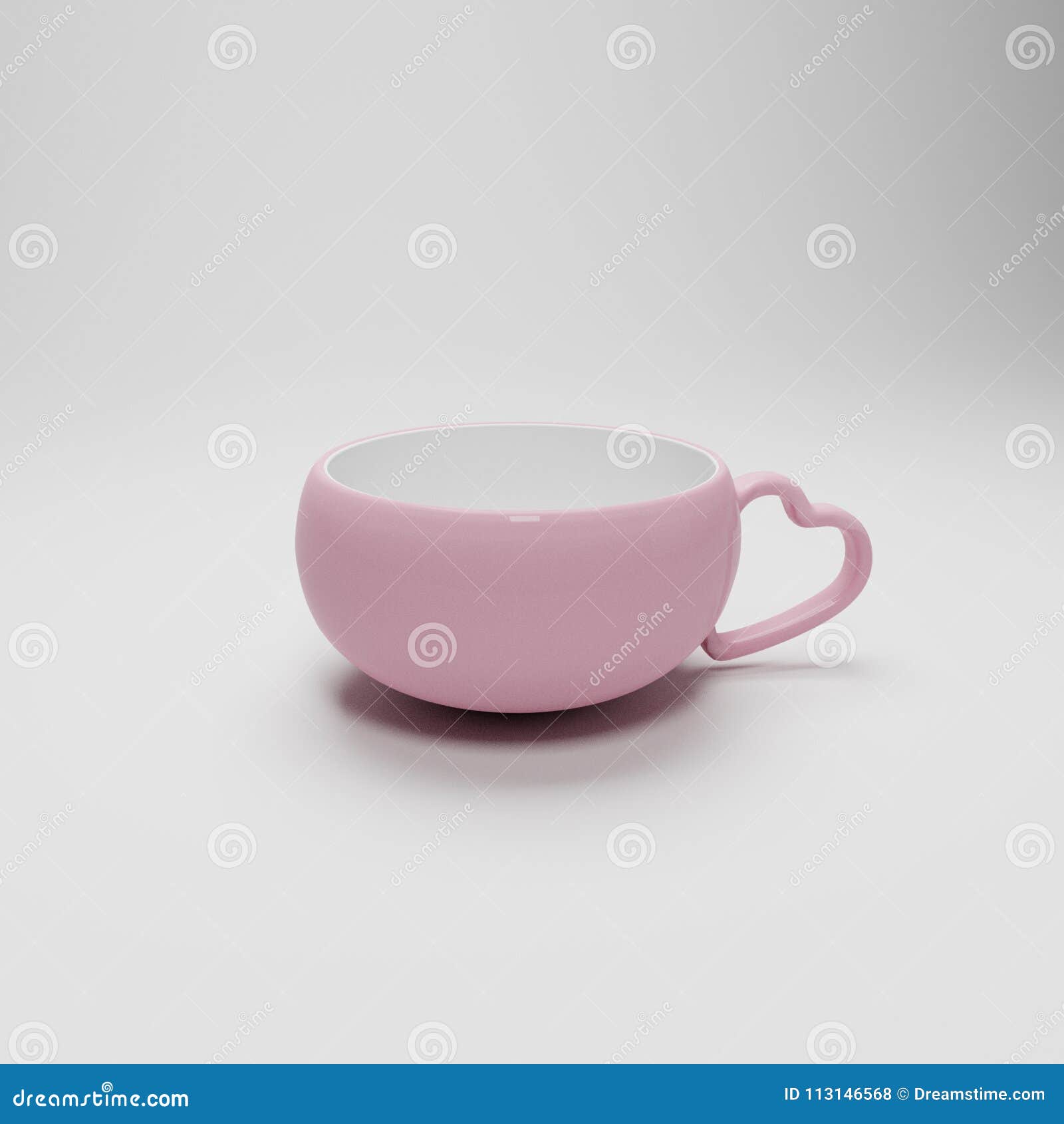 Pink Mug with Heart Handle stock photo. Image of pink - 113146568