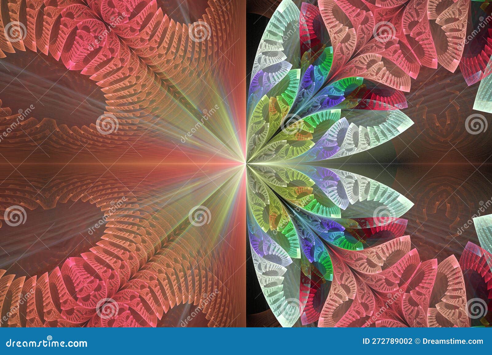 Pink Multi-colored Broken Pattern of Crooked Waves on a Black ...