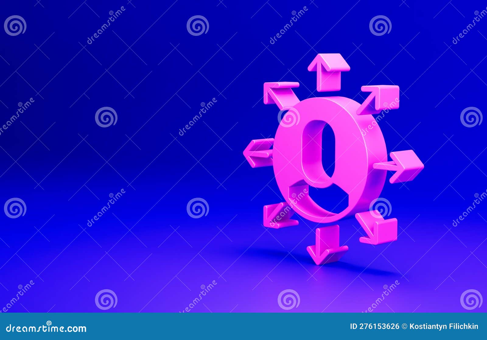 Pink Multitasking Manager Working Icon Isolated on Blue Background ...