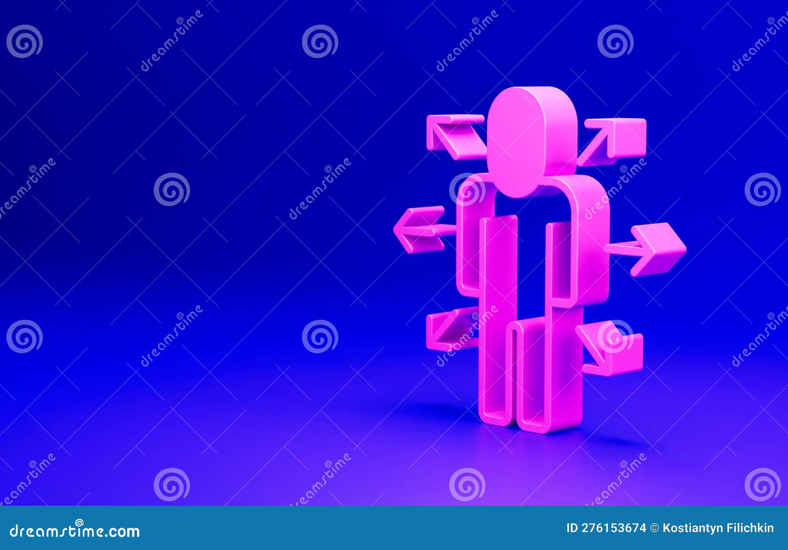 Pink Multitasking Manager Working Icon Isolated on Blue Background ...