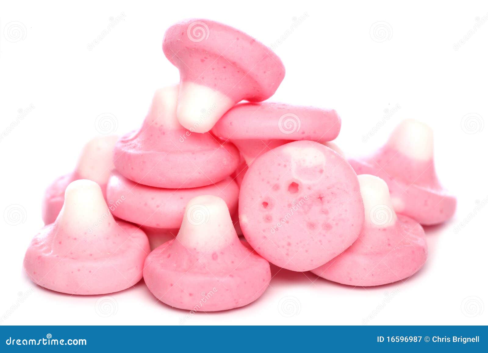 Pink mushroom sweets stock image. Image of cutout, white - 16596987