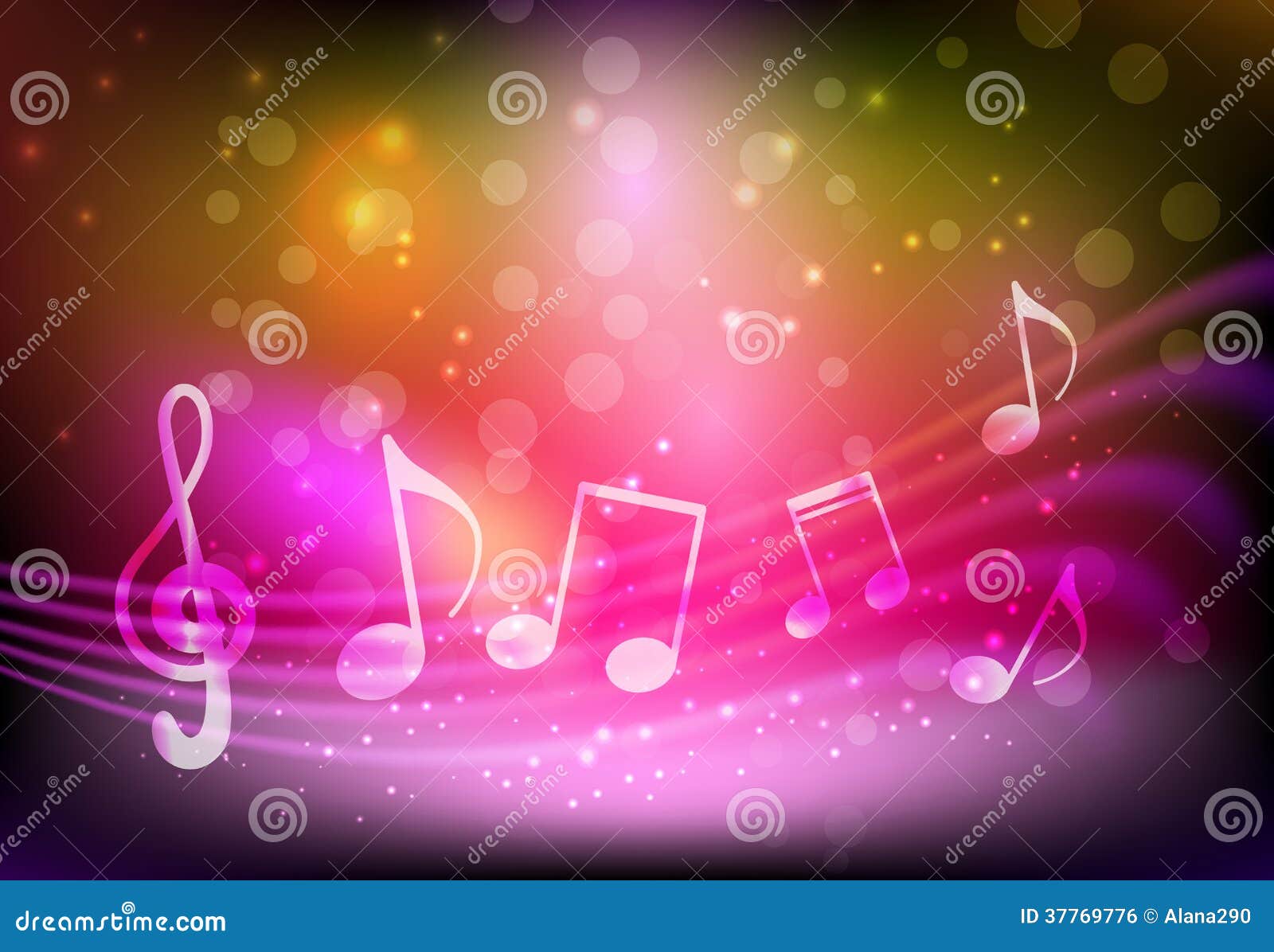 Pink Musical Notes Background