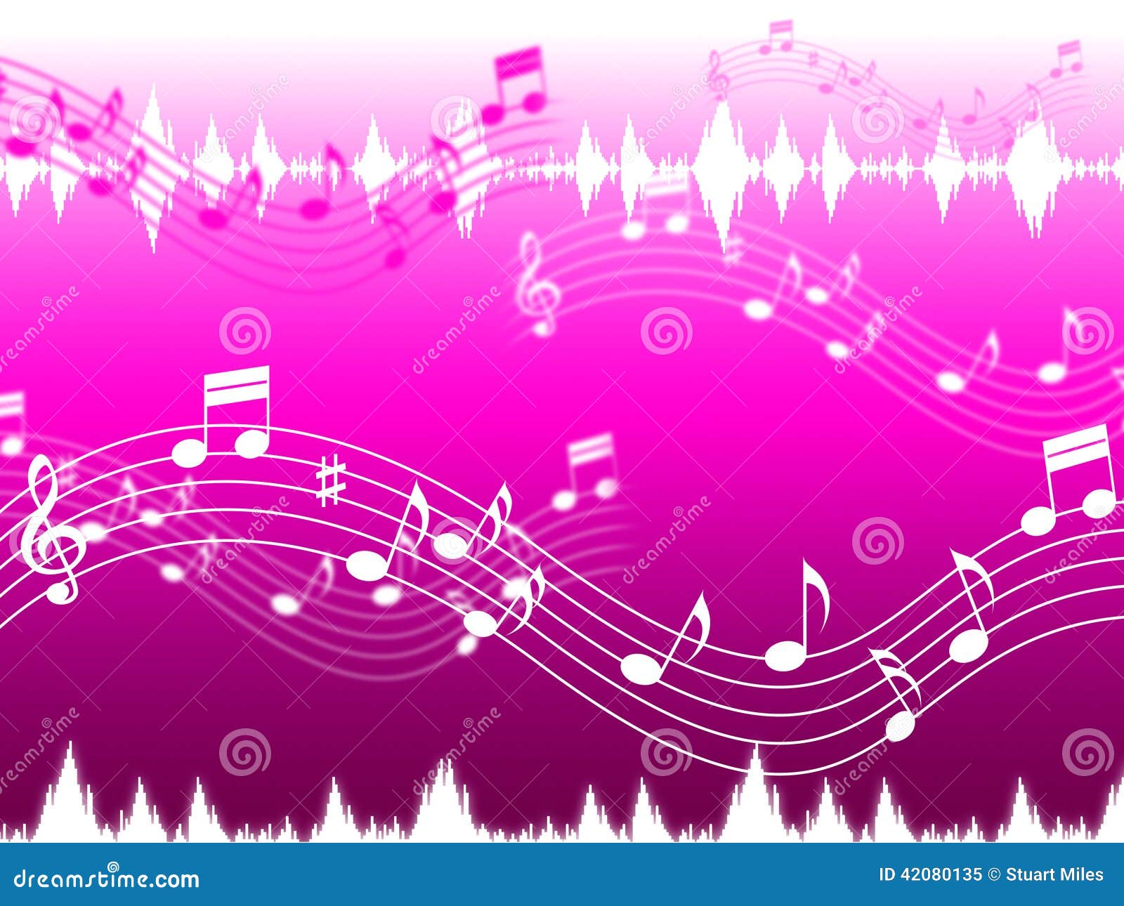 Pink Music Background Shows Rap Rock or RandB Stock Illustration ...