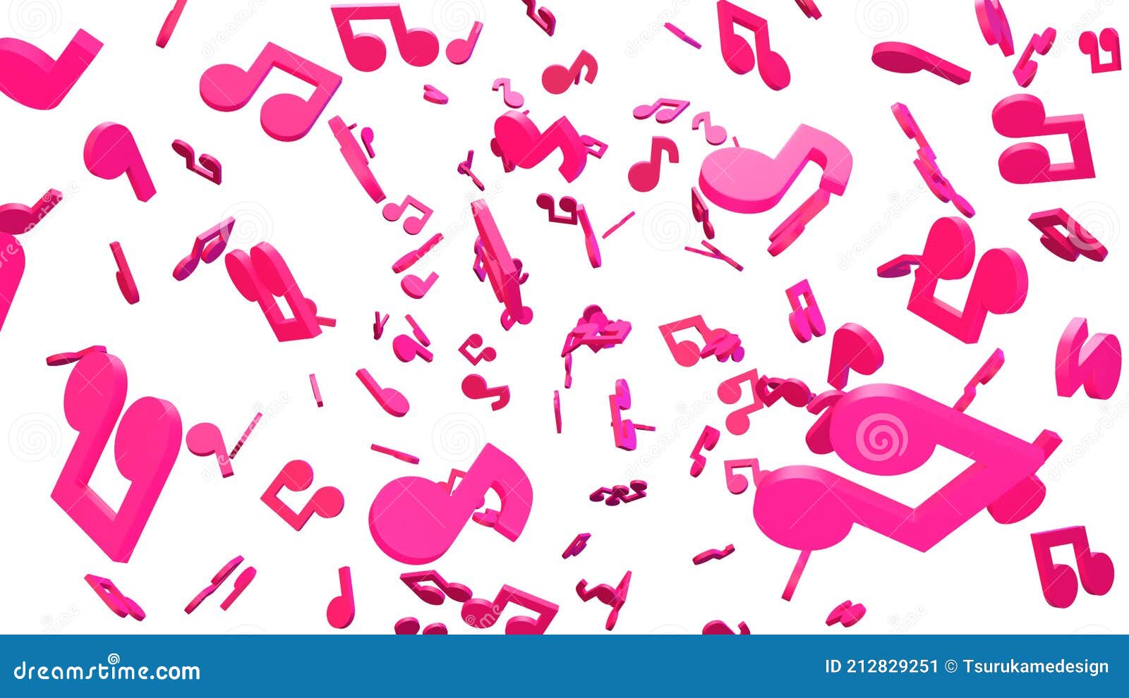 Pink Musical Notes on White Background. Stock Video - Video of pattern ...